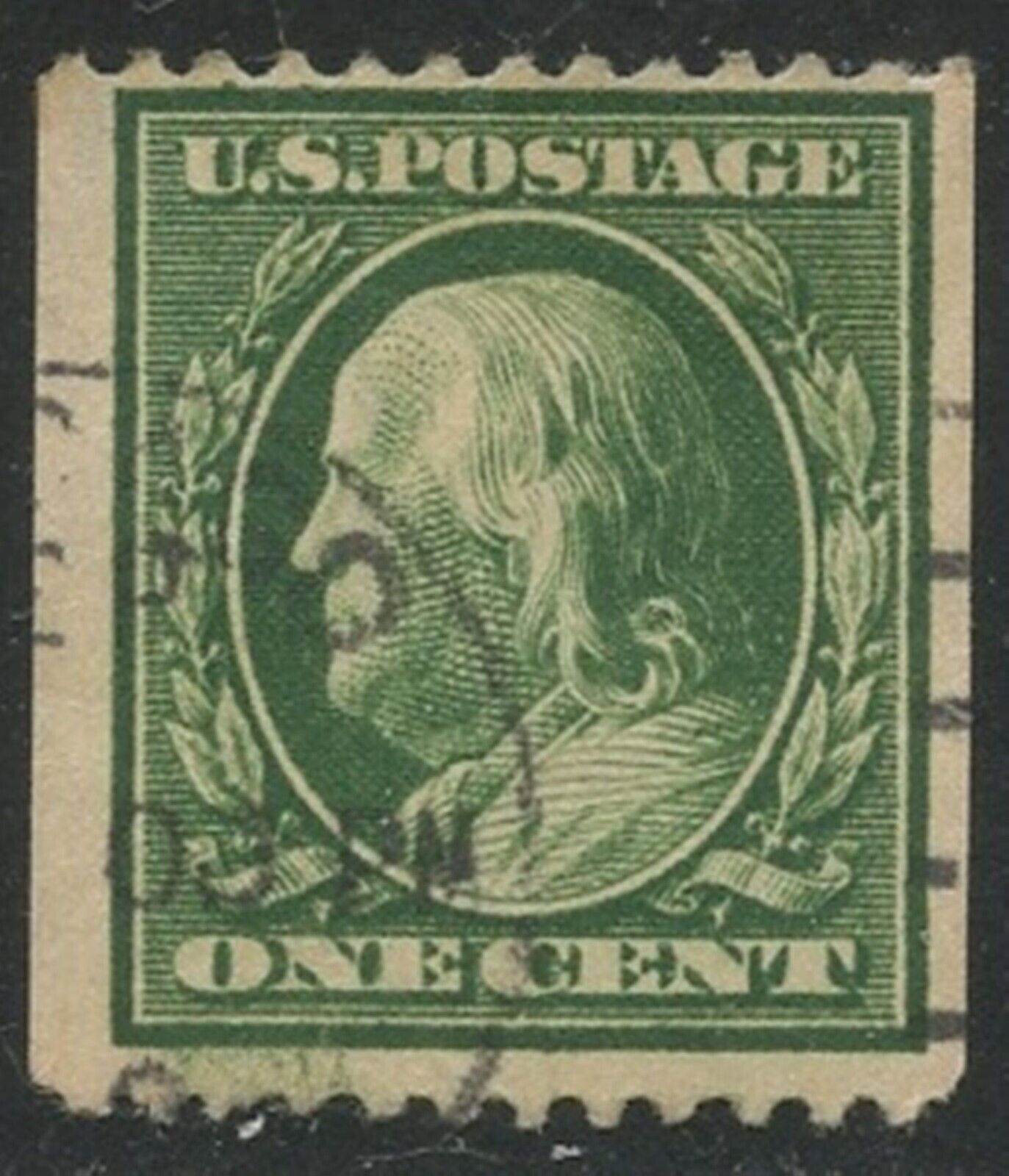 US Sc#348 1908-10 1c Perf 12 Horiz Coil DL Watermark 191 Used Read ...