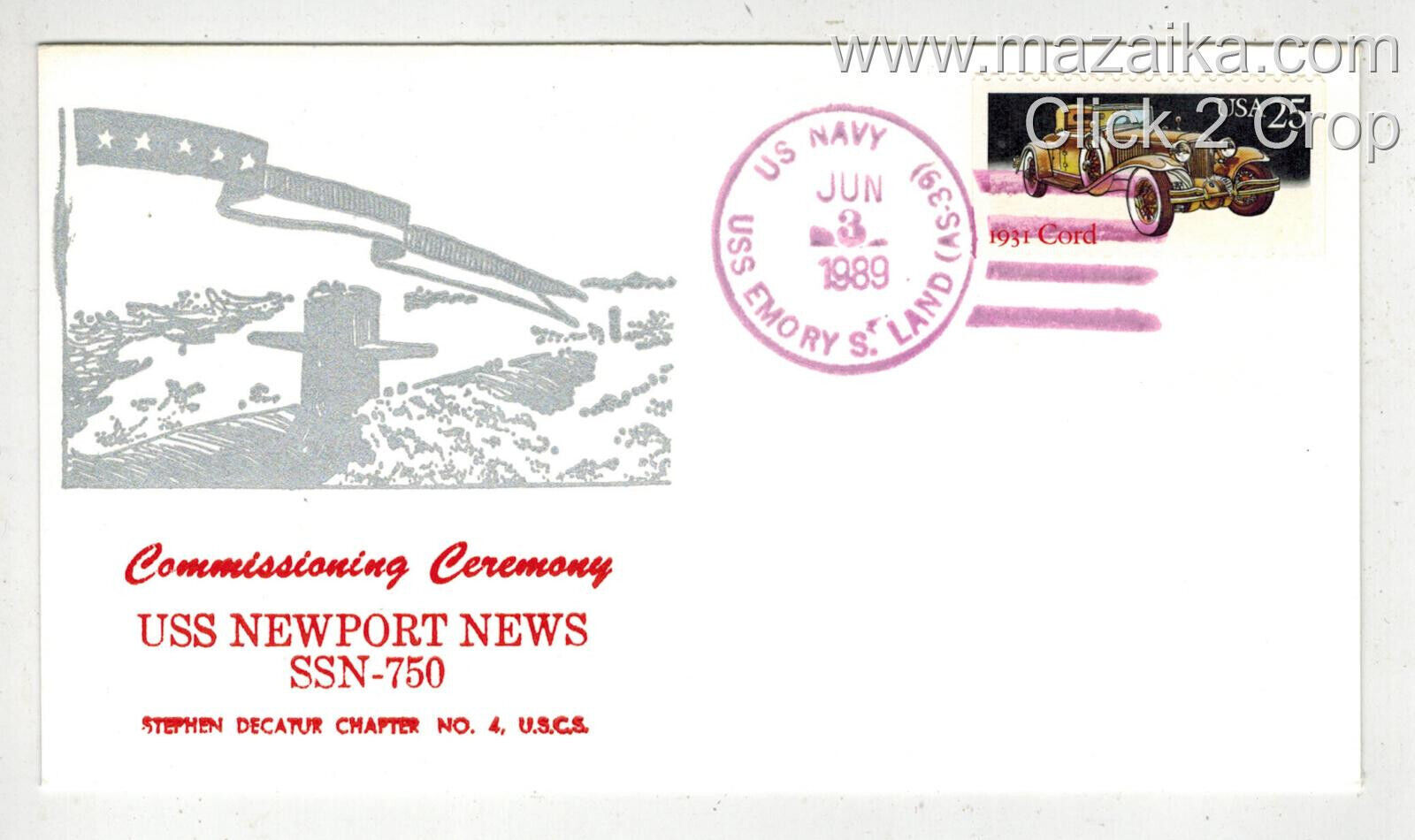 US Navy Submarine USS Newport News SSN 750 Commissioning Ceremony 1989 ...