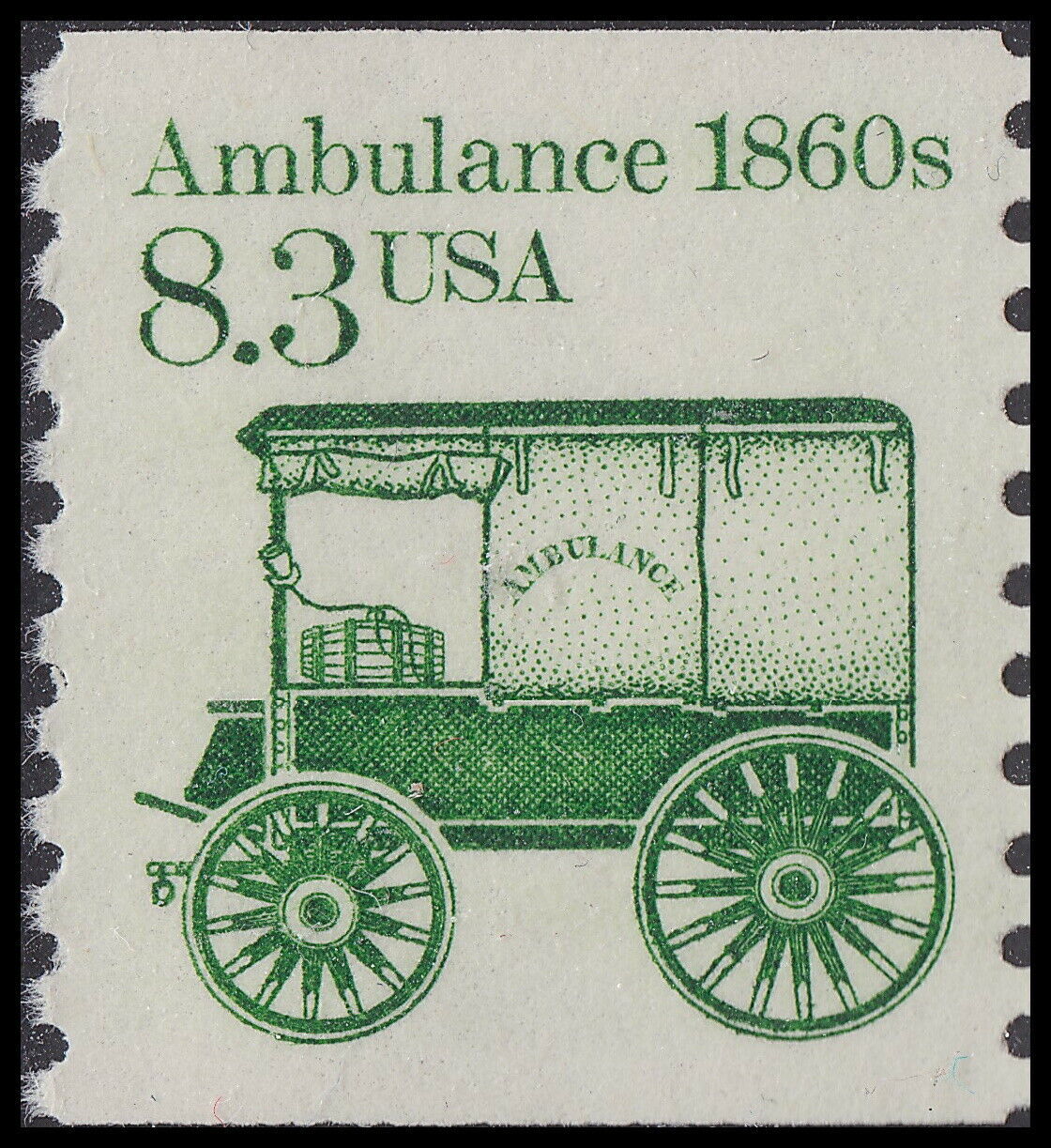 US 2128 Transportation Ambulance 1860s 8.3c coil single (1 stamp) MNH ...