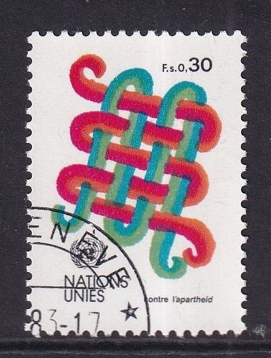 United Nations Geneva #105 cancelled 1982 anti-apartheid 30c ...