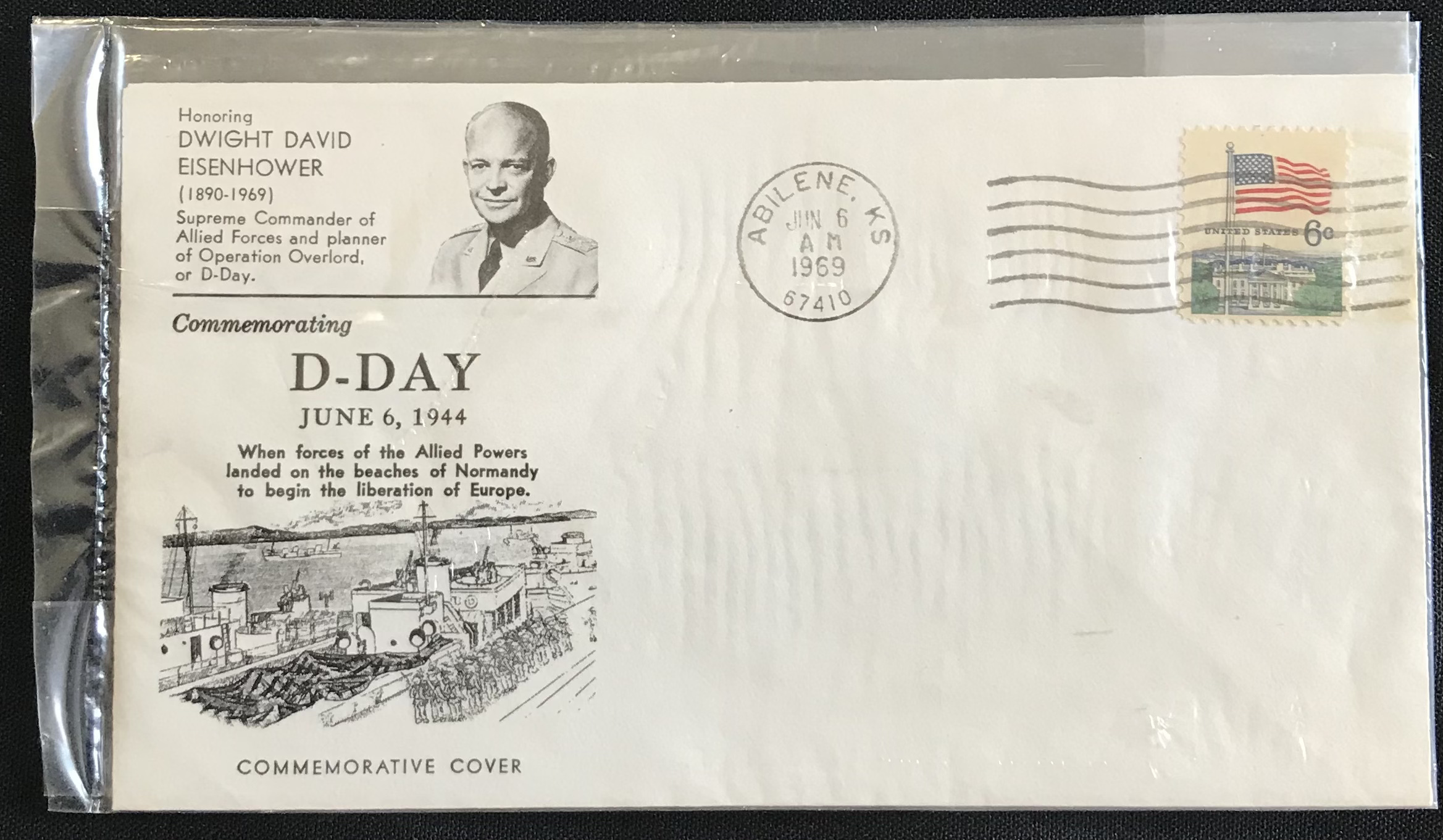 US #1338 U/A D D Eisenhower D-Day Commemorative Event Cover KS L32 ...