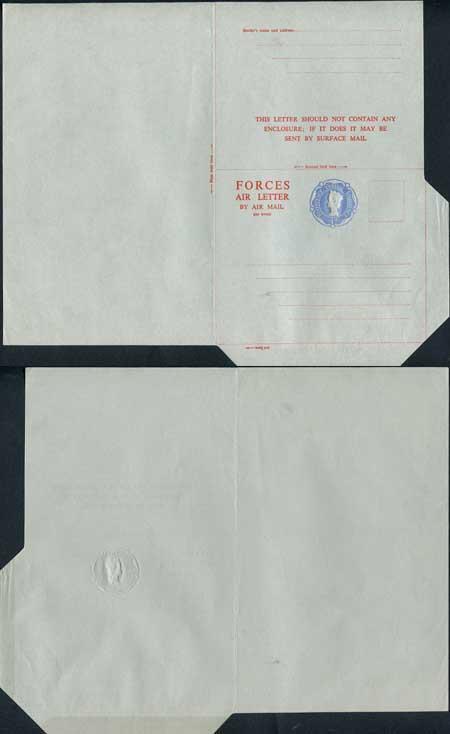 ASP7 4d Blue Stamped to Order Forces Letter Sheet Format CF Mint RARE ...