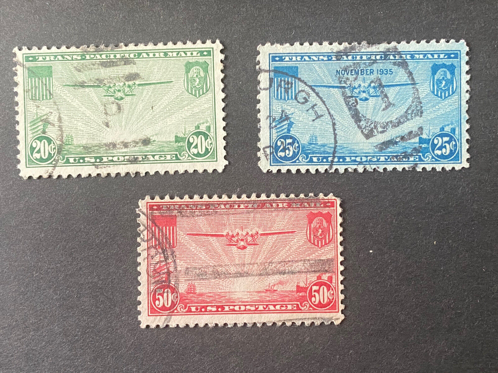 US Stamps-SC# C20 - C22 - Used - CV $7.75 | United States, Air Mail ...