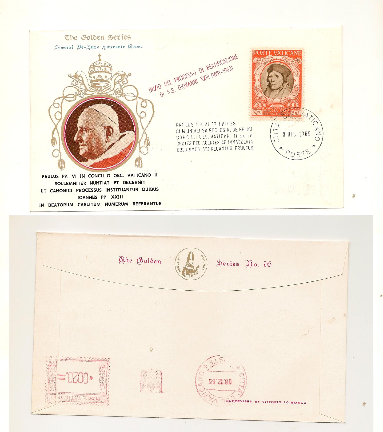 POSTE VATICANE STAMPS COVER THE GOLDEN SERIES 75 -1965 # P15 / HipStamp
