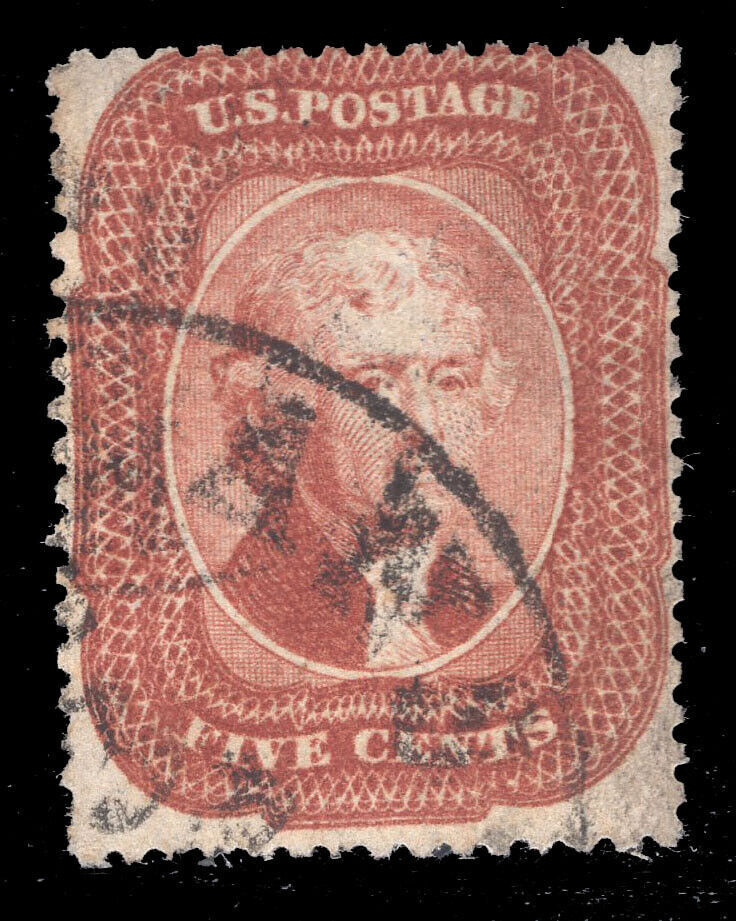 US Stamps #27 Brick RED Used Sound CAT. $1,450 LOT #78274 | United ...