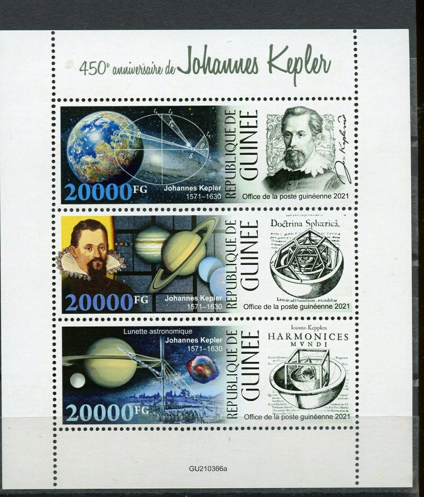 Guinea 2021 450th Birth Anniversary of Johannes Kepler Sheet Mint NH ...