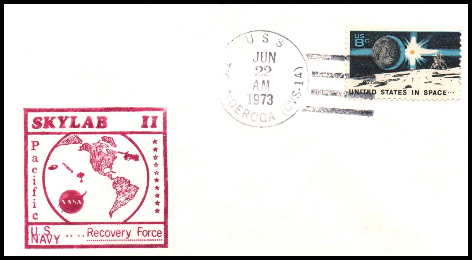 US Skylab II Pacific Recovery Force USS Ticonderoga 1973 Space Cover ...