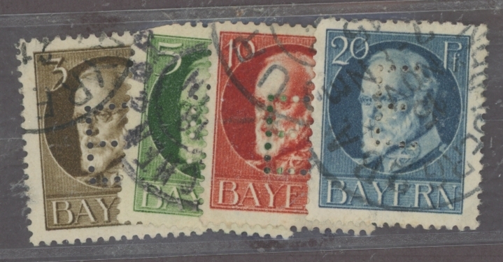 Bavaria # Used Single (Complete Set) (Perfin) | Worldwide - Other ...