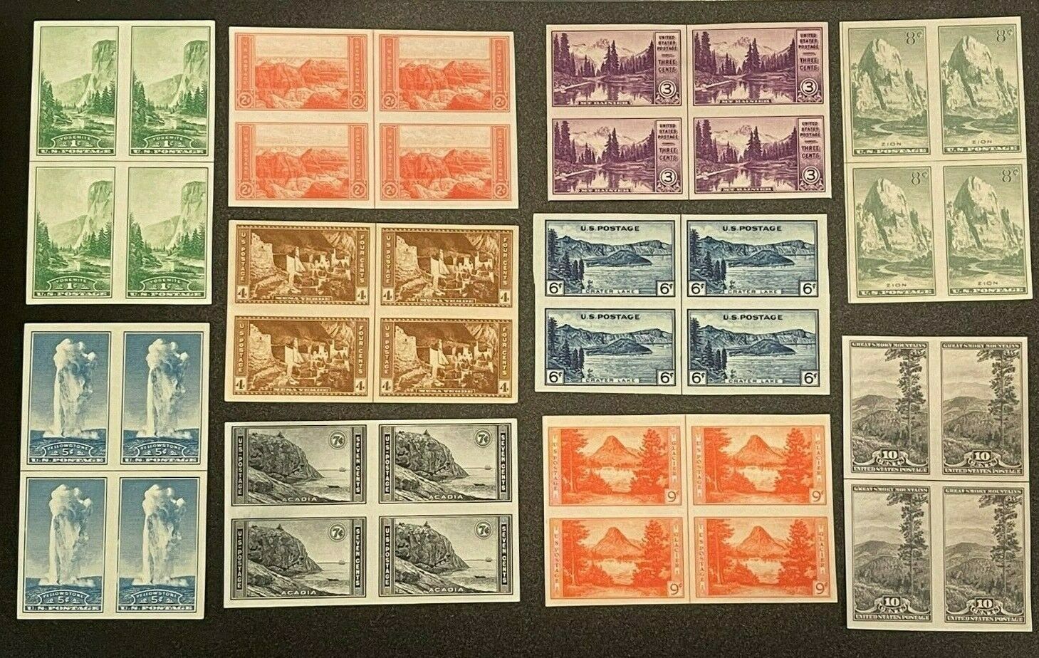 Scott 756-765 1935 National Parks Short Line Blocks of 4 MNGAI - Lot C1 ...