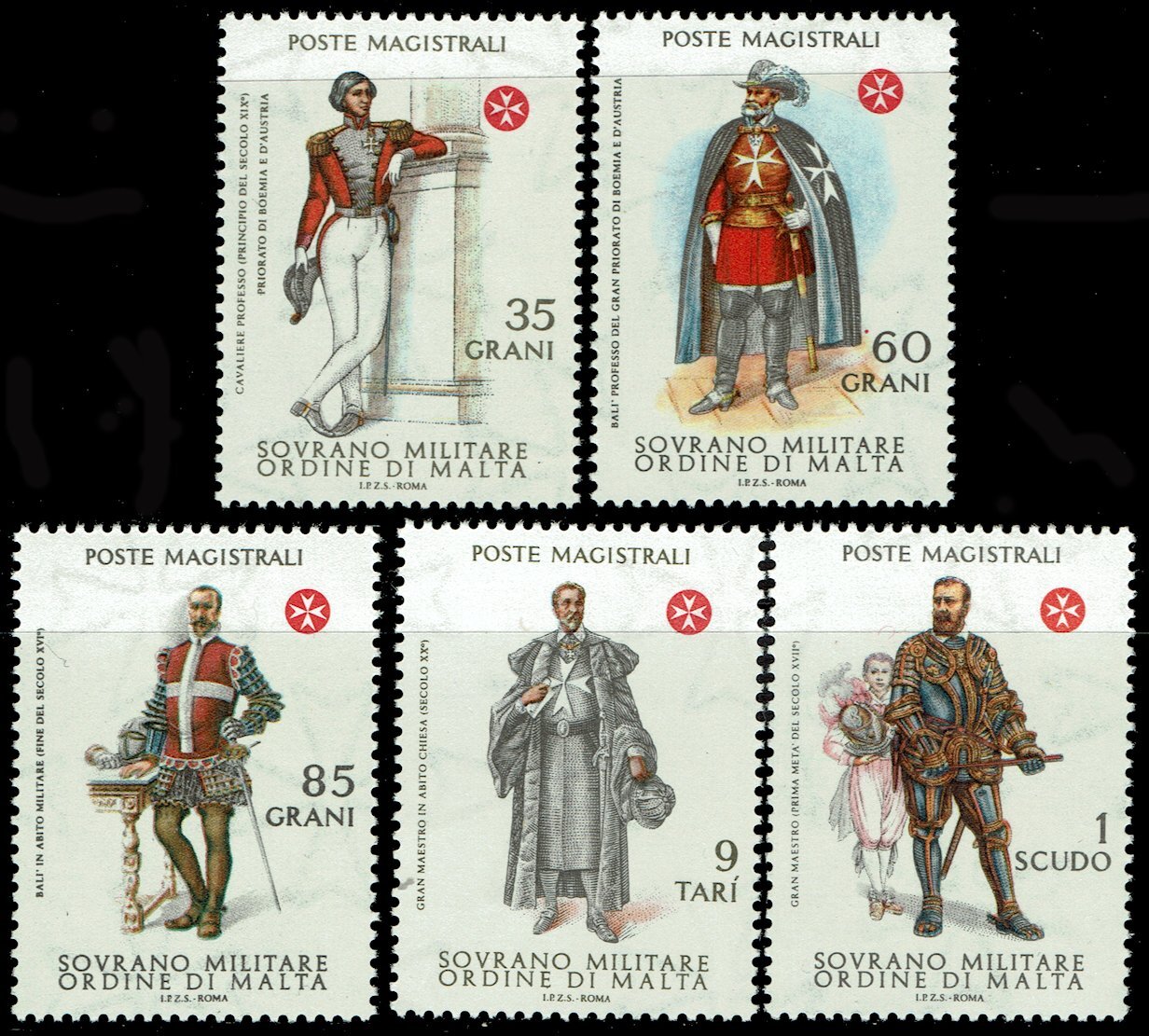 Malta Sovereign Military Order #163-167 MNH - SMOM Historical Uniforms ...