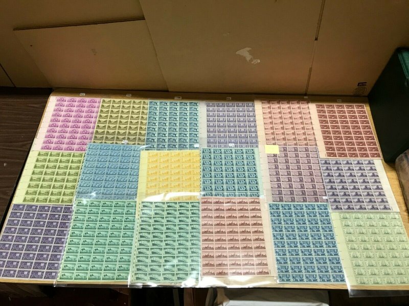Mixed Lot of 50 Mint United States 3¢ Postage Stamps Sheets - Scott #'s ...