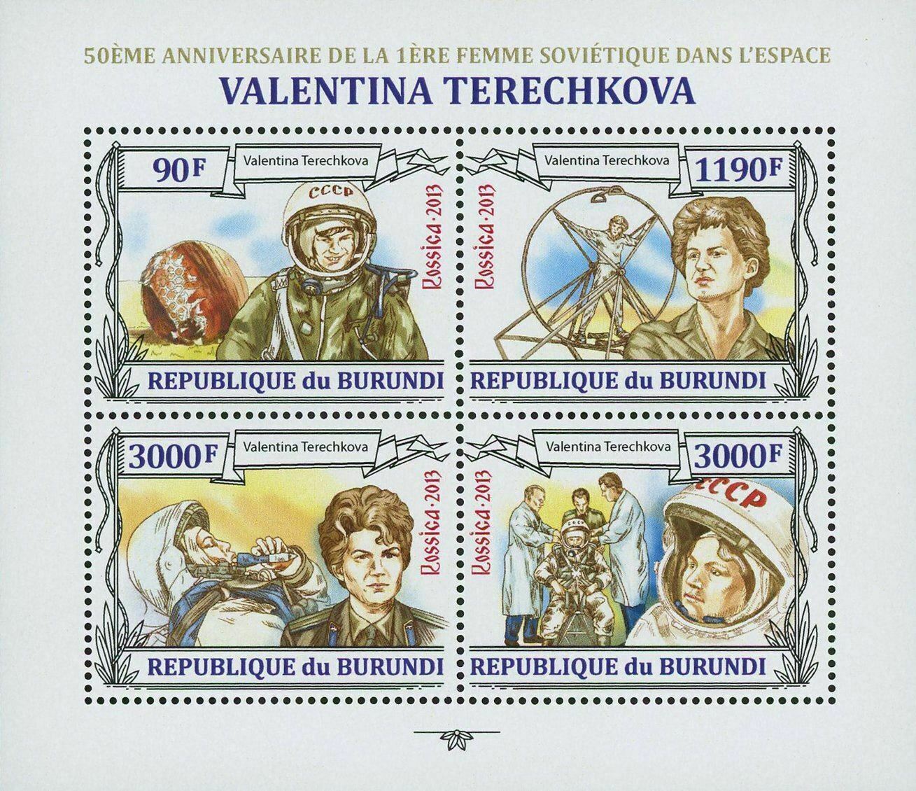 Valentina Tereshkova Woman Space Sov. Sheet of 4 Stamps MNH | Worldwide ...