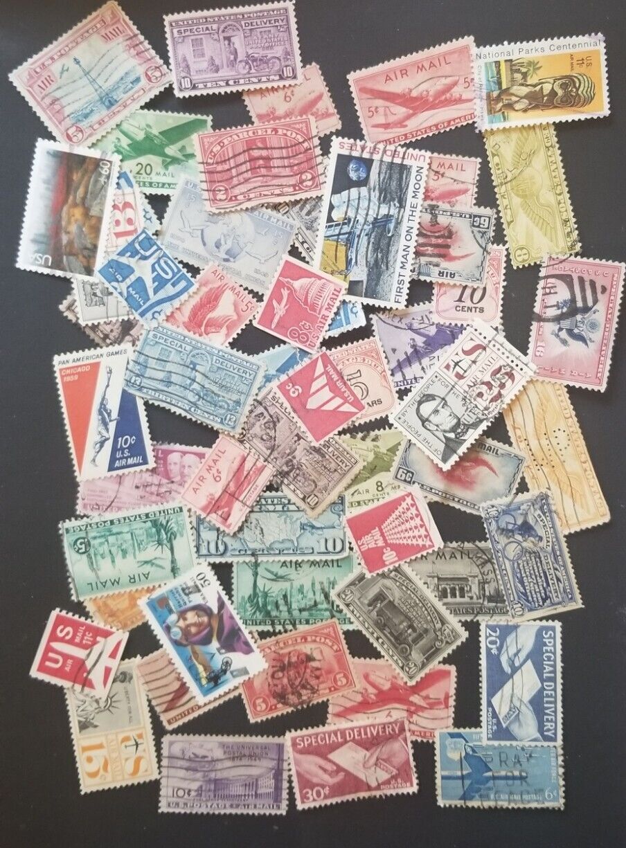 US Airmail and Back of Book BOB Postage Stamp Lot Collection Used T2666 ...