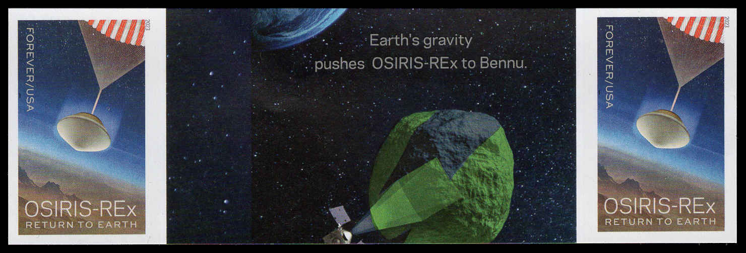 USA 5820a Mint (NH) OSIRIS REx Return to Earth Gutter Pair IMPERF ...