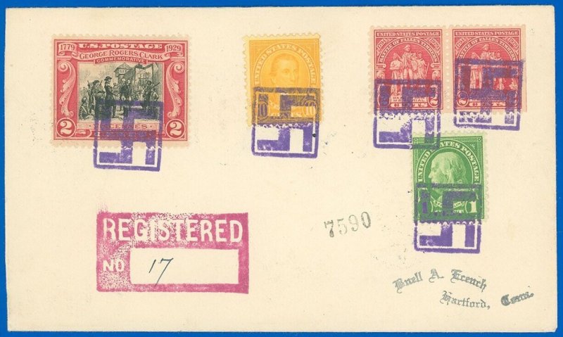1930 Ed, KY "Swastika" Fancy Cancel! 5 Purple Strikes! Reg'd Cover, Grt ...