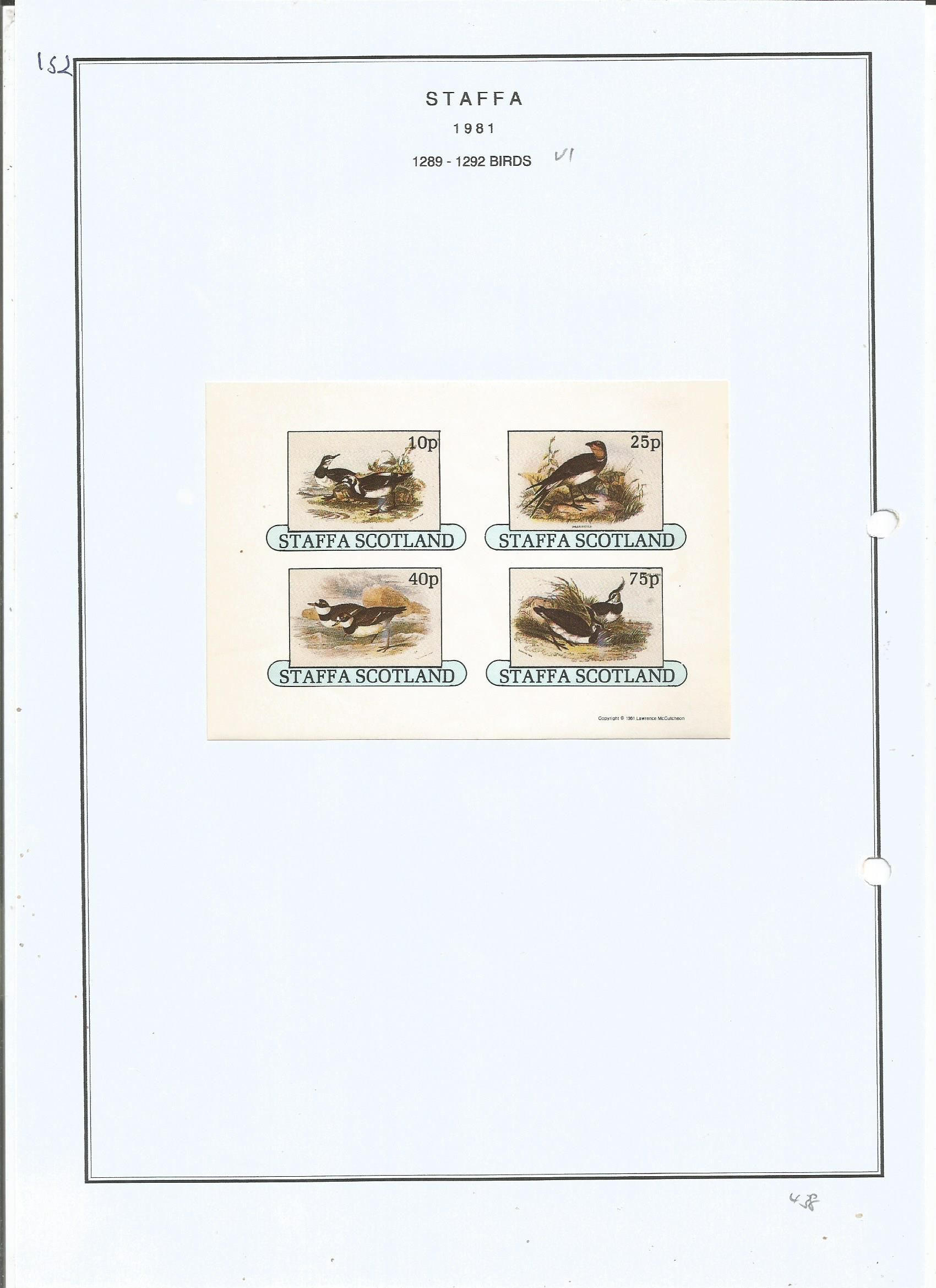 STAFFA - 1981 - Birds - Sheet - Mint Light Hinged - Private Issue ...
