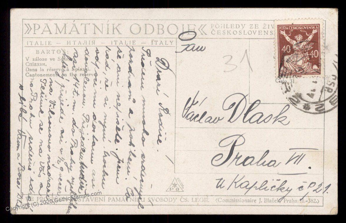 Czech Legion WWI-era Original Postcard Italy USED G93613 | Europe ...