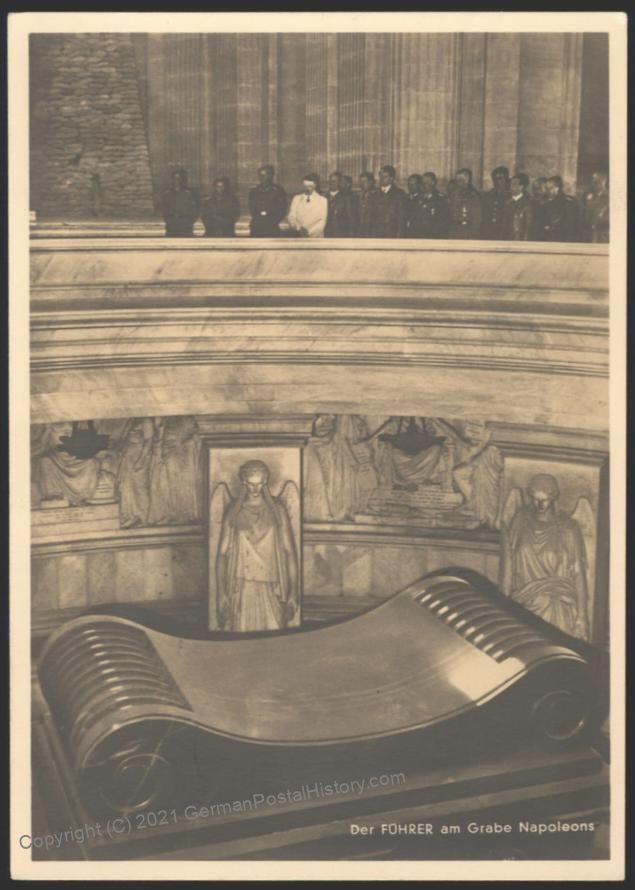 3rd Reich Germany Hitler Napoleon Tomb Paris Hoffmann W19 RPPC USED ...
