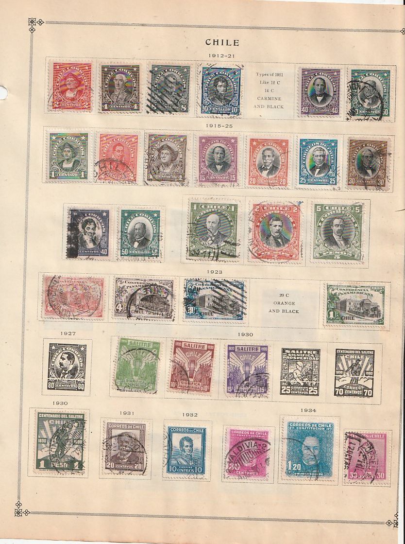 Chile Collection - 5 Scans, All the stamps are in the scans. | Central ...