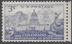 #1001 3c 75th Anniversary Colorado Statehood 1951 Mint NH / HipStamp