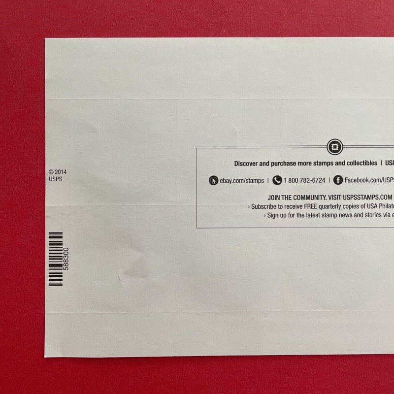 4936 SILVER BELLS GLOBAL FOREVER Pane of 10 US Forever Stamps 2014 NH ...