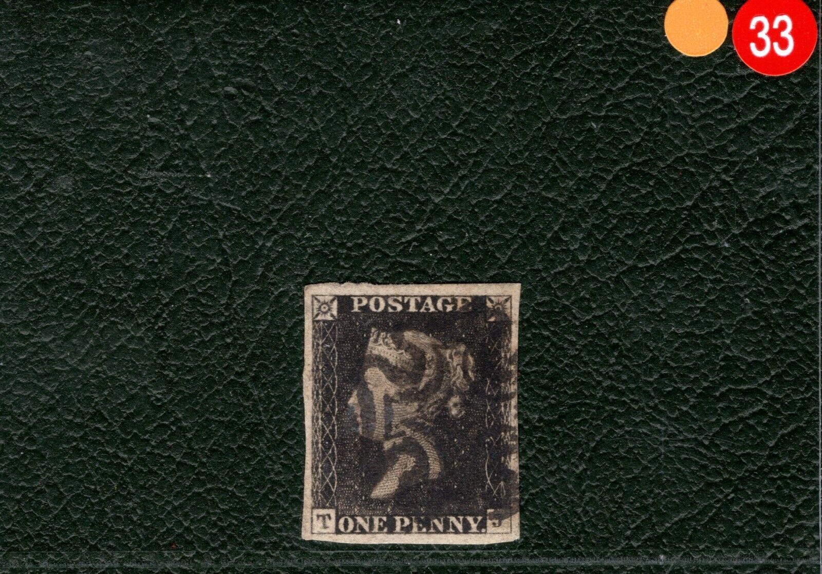 PENNY BLACK 1840 QV GB Stamp SG.2 1d Plate 1b (TJ) MX Cat £400 ...