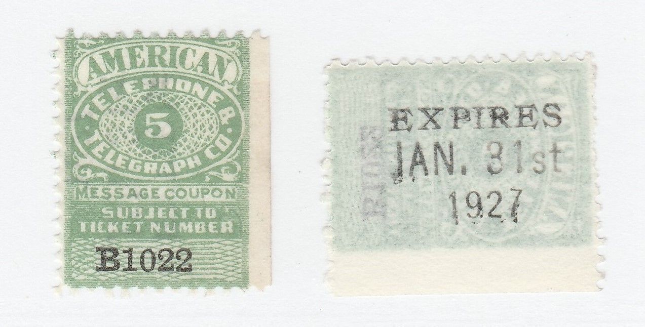 USA Telephone Telegraph stamp (one stamp only Front & Back View) 1411 ...