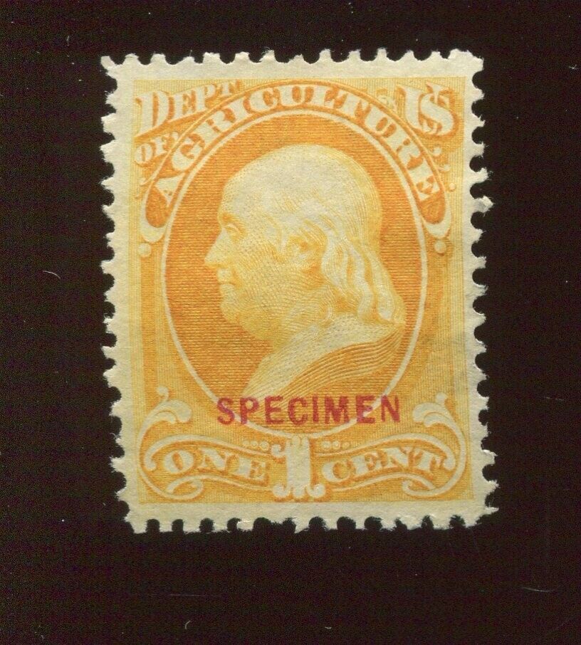 O1Sb Agriculture Dept. Official Type D Specimen Ribbed Paper Stamp ...