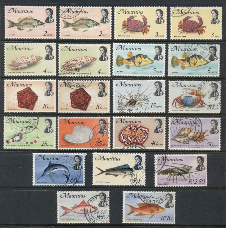 Mauritius 1969-77 Pictorials Marine Life, Fish Asst MLH/FU | Africa ...