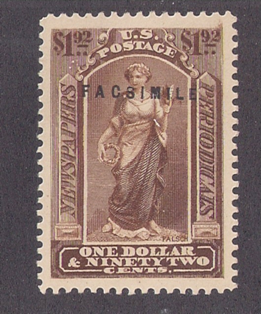 NEWSPAPER FACSIMILE: #PR71 small facsimile overprint WELL CENTERED VF++ ...