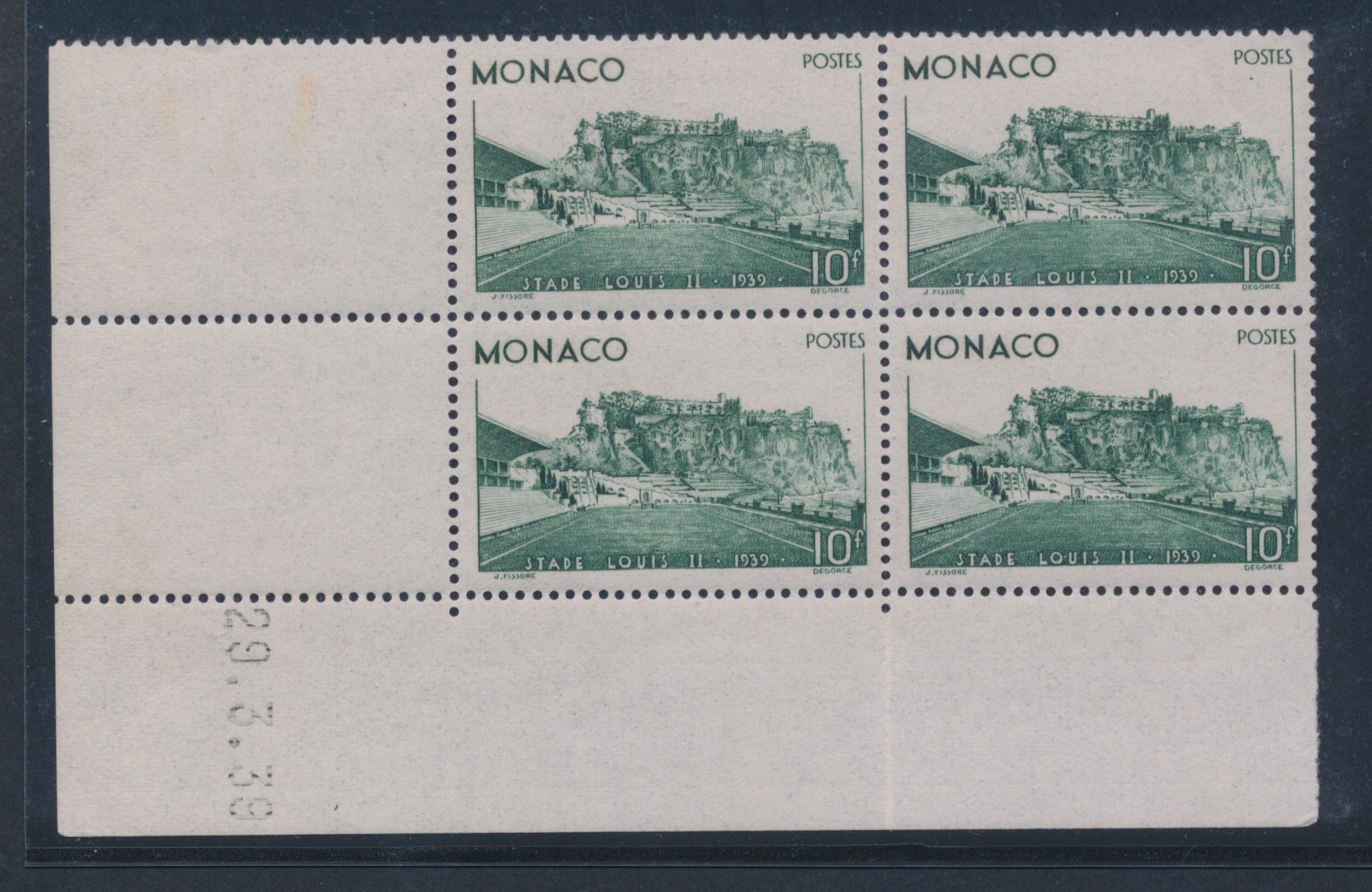 1939 MONACO, n . 184, Inauguration of the Luigi II . Stadium, 10 green ...