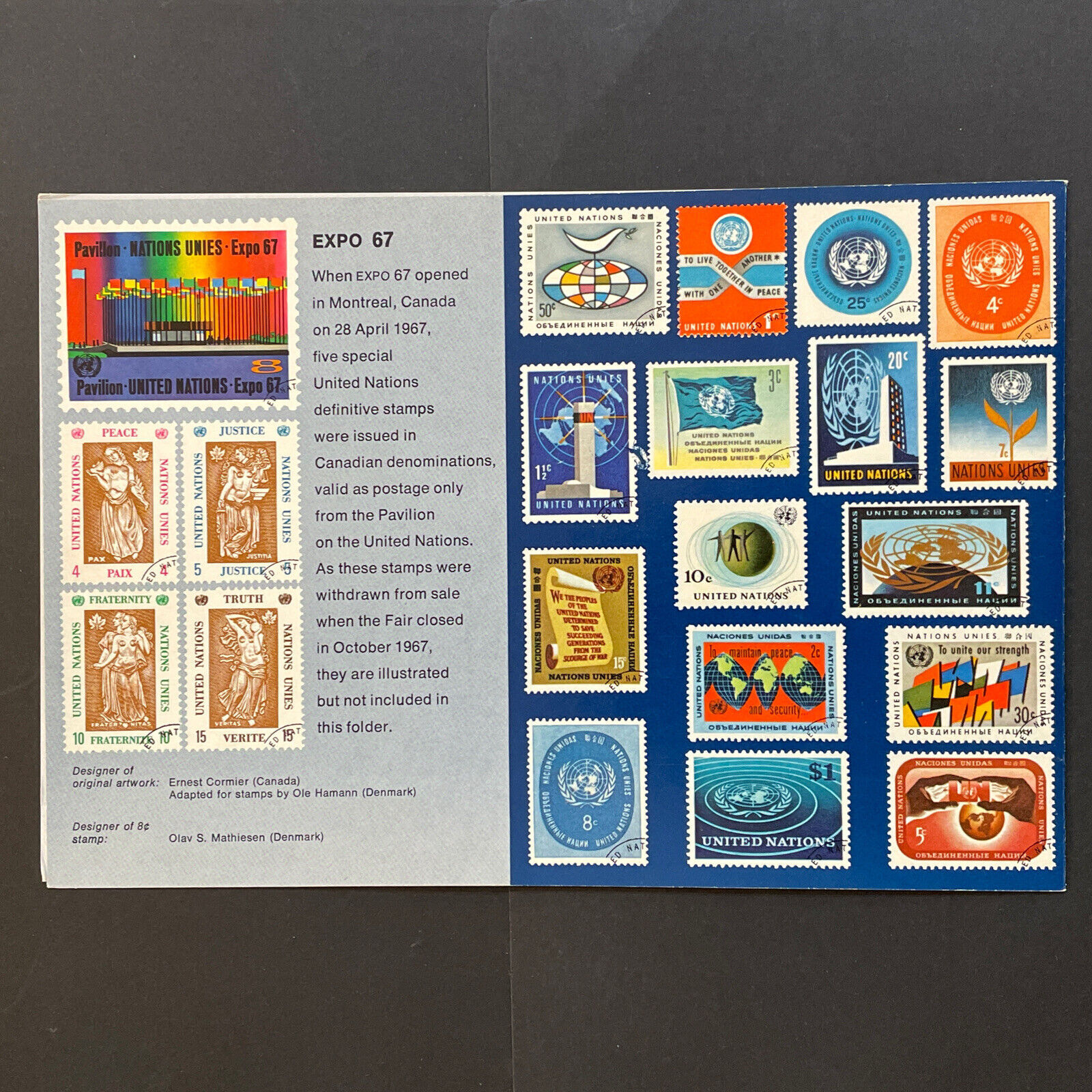 1967 United Nations, UN NY Complete Year Set in Souvenir Folder ...
