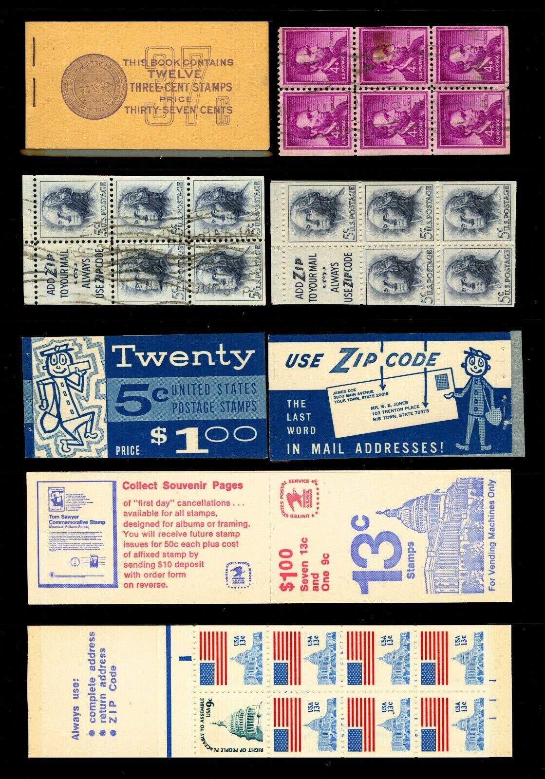 #1035A / #1623A, 1954-1977 Assorted Booklets & Booklet Panes Most MNH ...