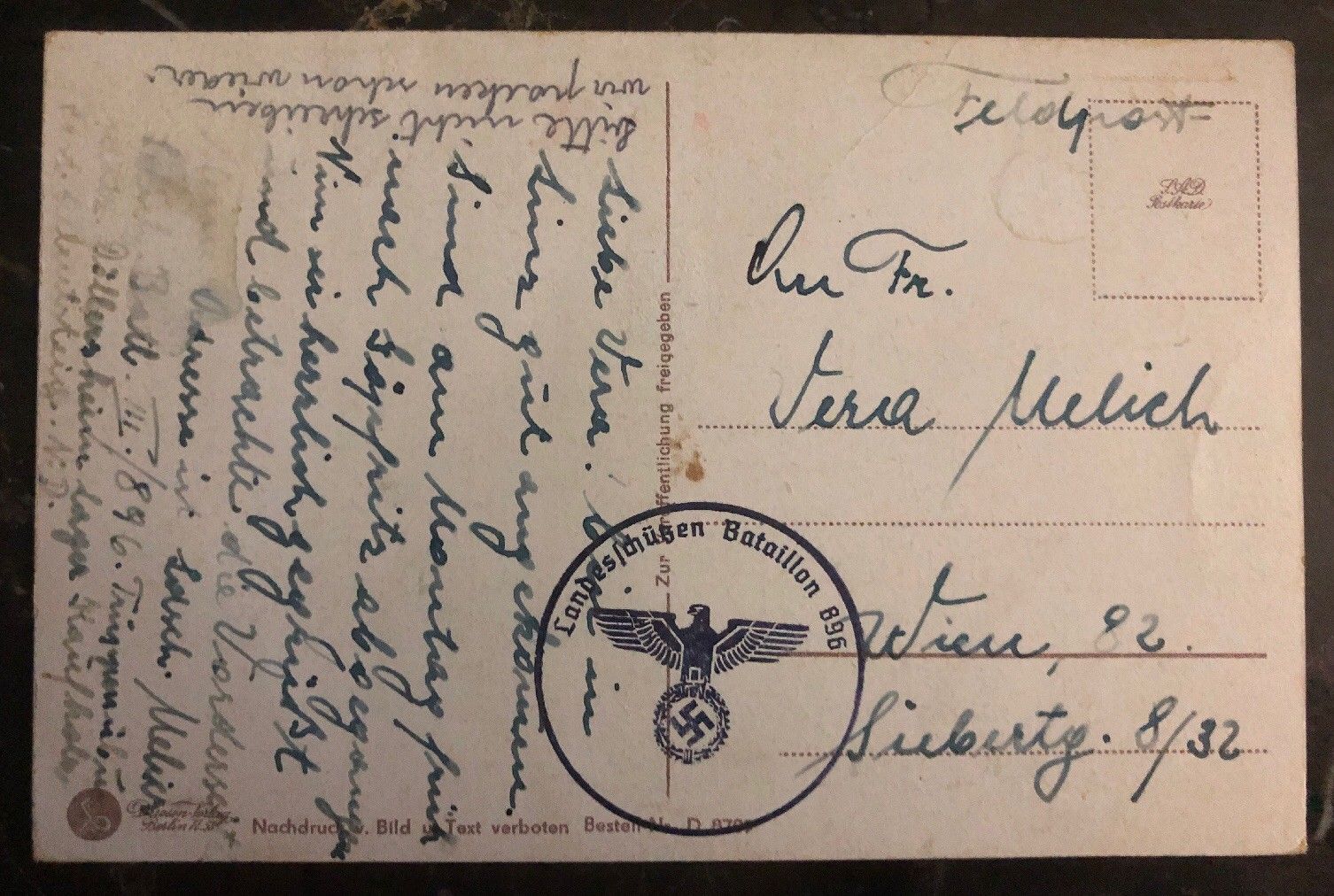 1940s Germany Feldpost Picture postcard Cover To Vienna Soldier Check ...