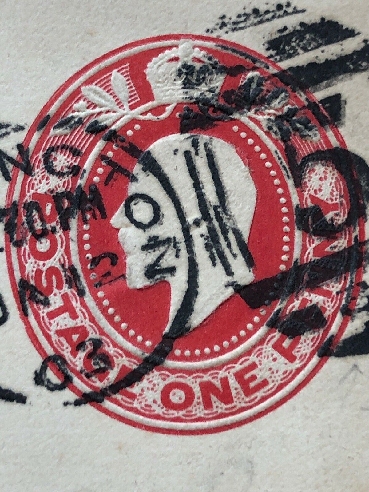 1903 Accrington Stationary Cover =5= cancel Red King Edward II One ...