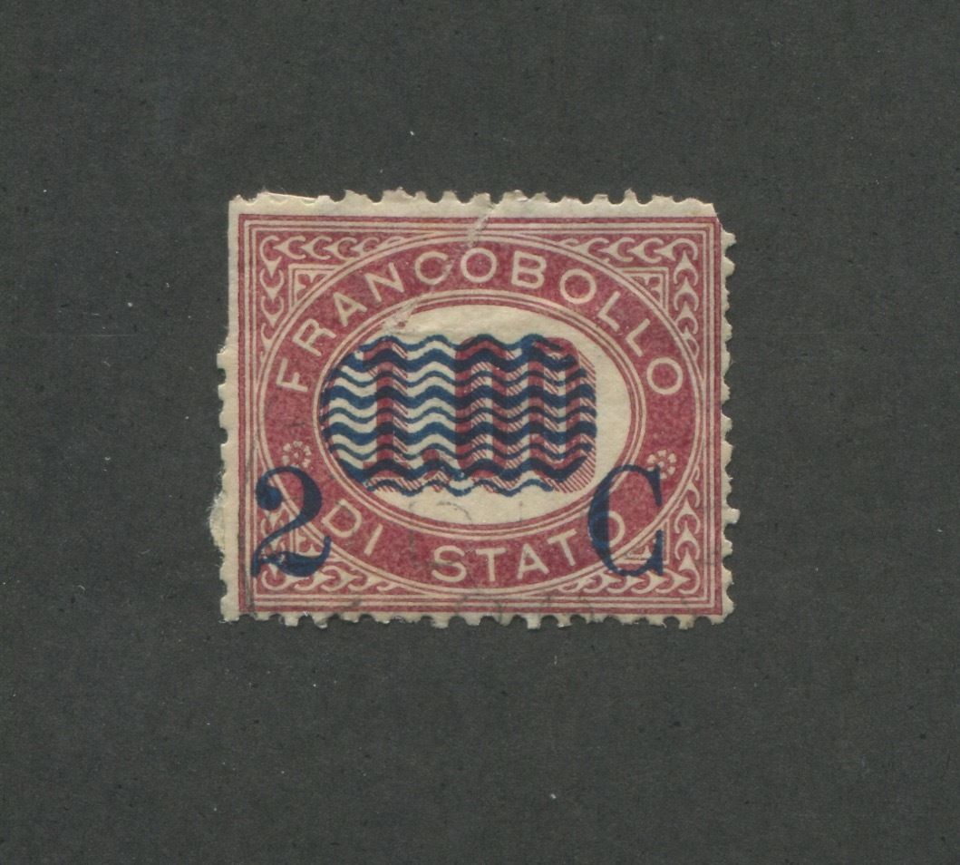 1878 Italy Francobollo Official 2c Surcharge Blue Postage Stamp #41 ...