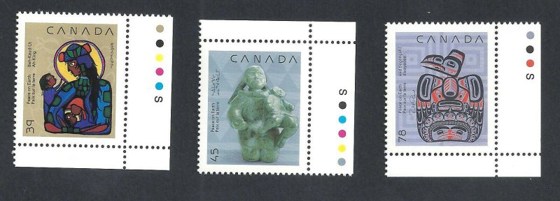 Canada 1990 Christmas Stamps Pane Corners Scott 1294-96 VF Mint NH ...