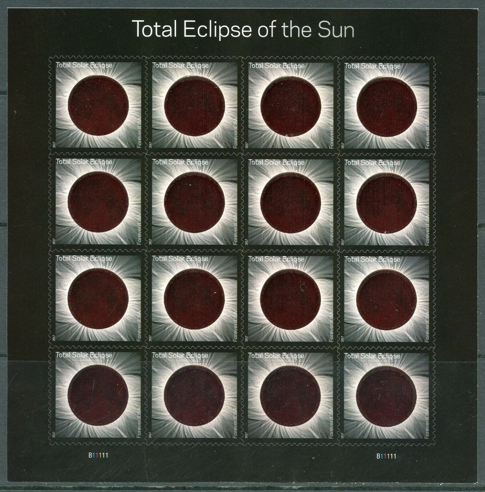 United States Solar Eclipse Sheet of Sixteen Mint NH | United States ...