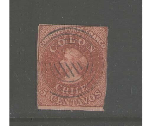 Chile 1854 Sc 4 burnt Sienna FU | Central & South America - Chile ...