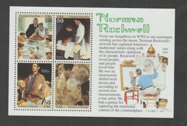 U.S. Scott Scott #2840 Norman Rockwell Stamp - Mint NH Souvenir Sheet ...