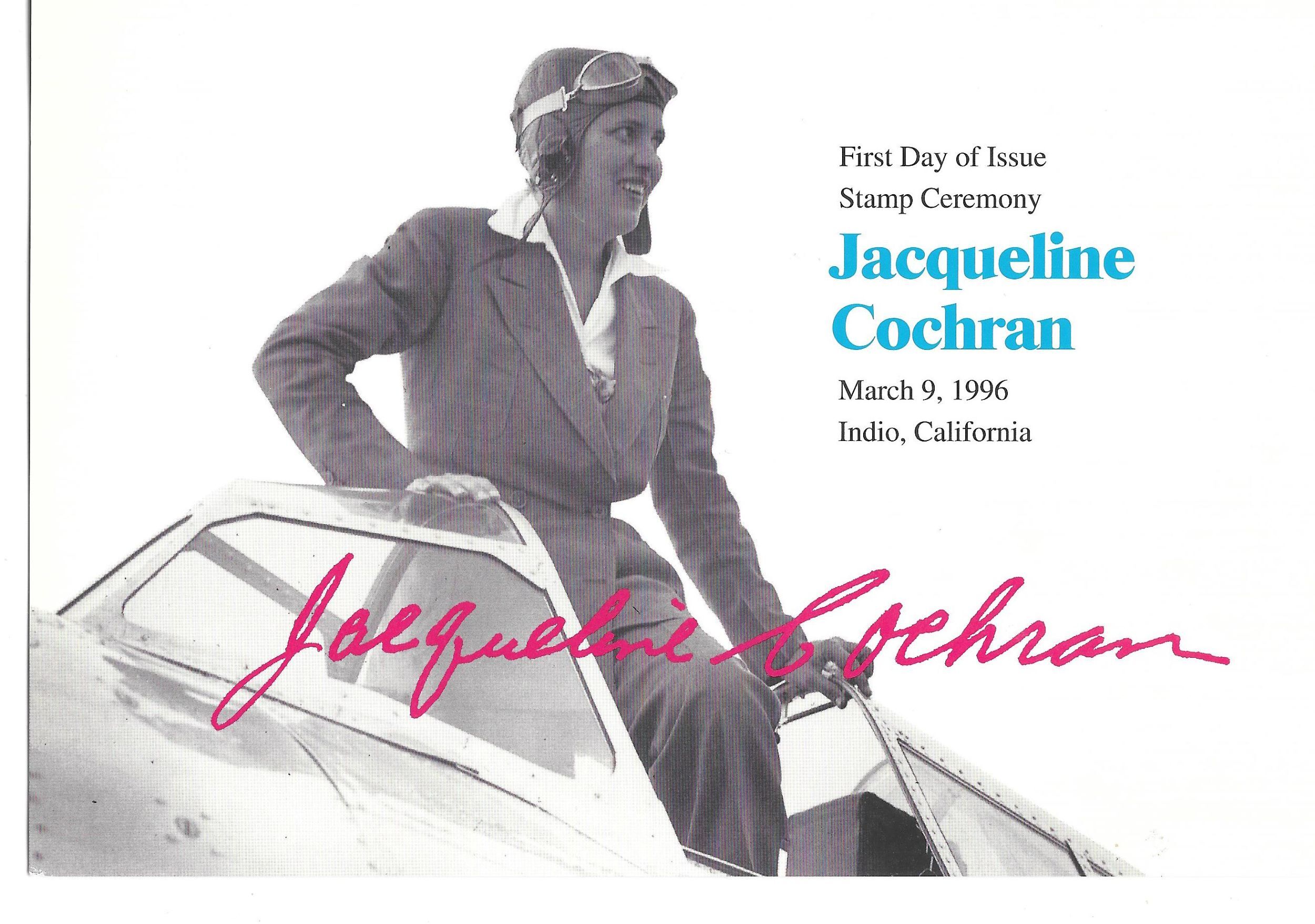 #3066 USPS FDC First Day Ceremony Program Jacqueline Cochran (12986 ...