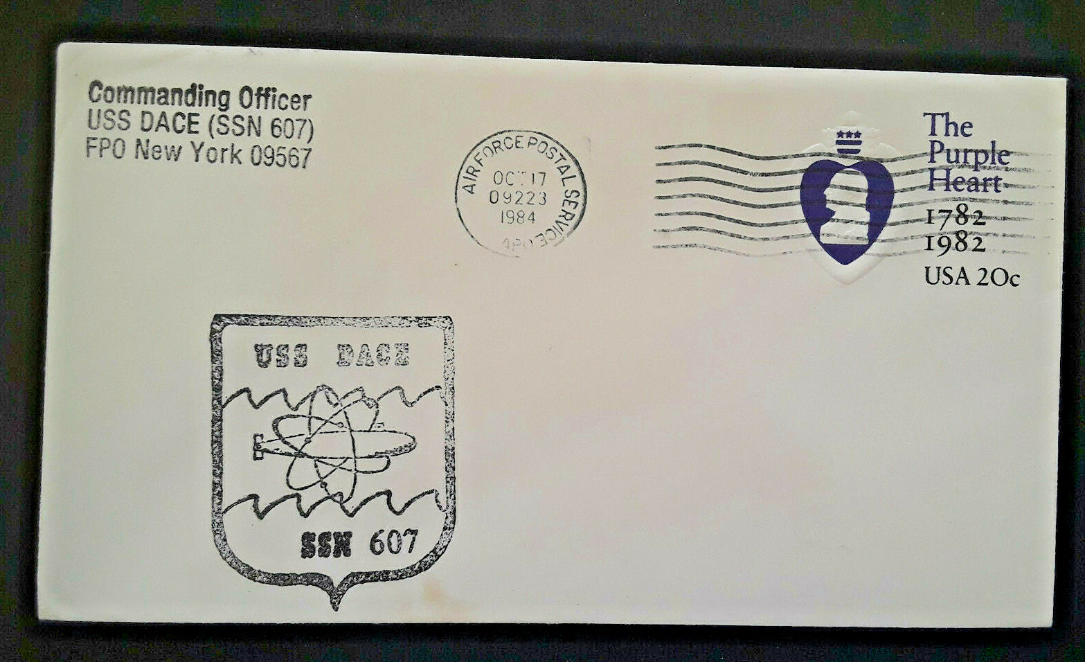 1984 Air Force Postal Service FPO New York USS Dace SSN 607 Illustrated ...
