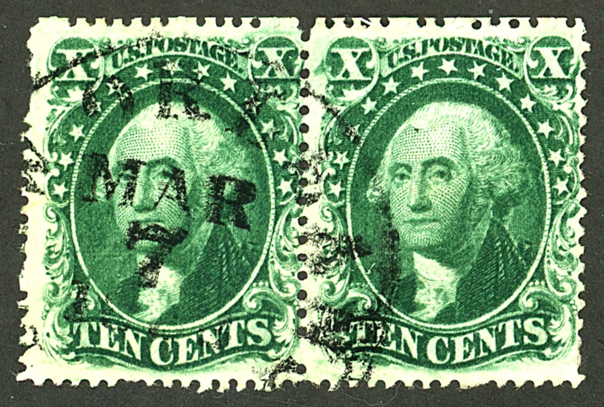U.S. #33 Used Pair | United States, General Issue Stamp / HipStamp