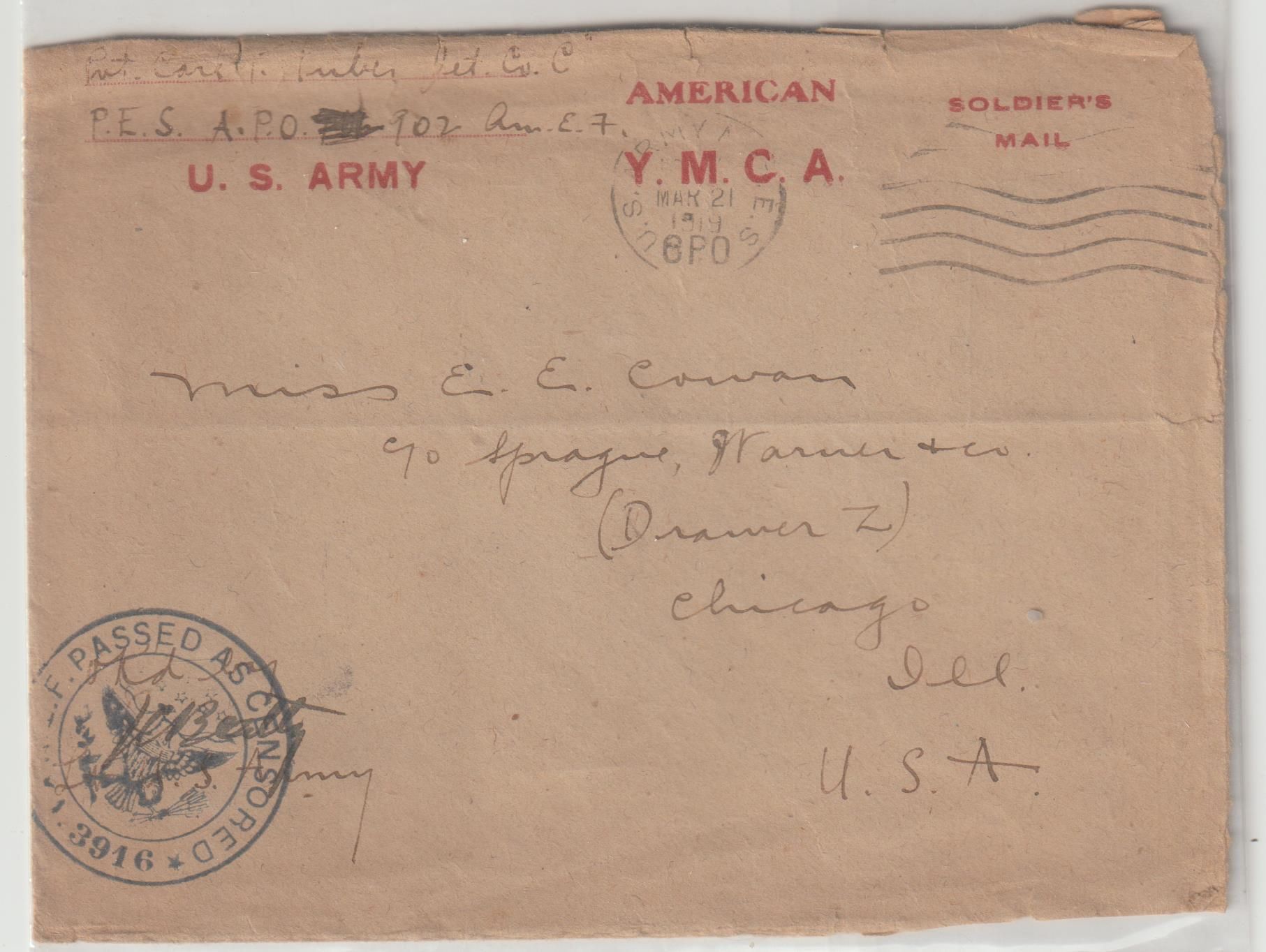 United States Soldiers Mail Cover From 1919 | United States, Military ...