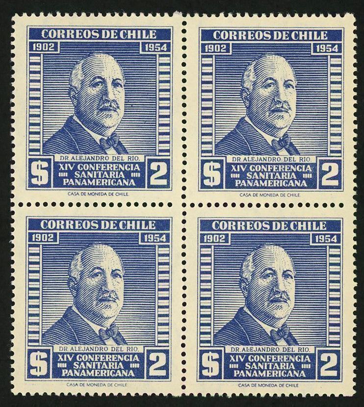 Chile Stamp Dr. Alejandro del Rio Sanitary Panamerican Conference Block ...