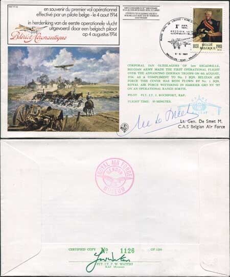 FF32c 1st Effective Operational Sortie by a Belgian Pilot Signed by M ...