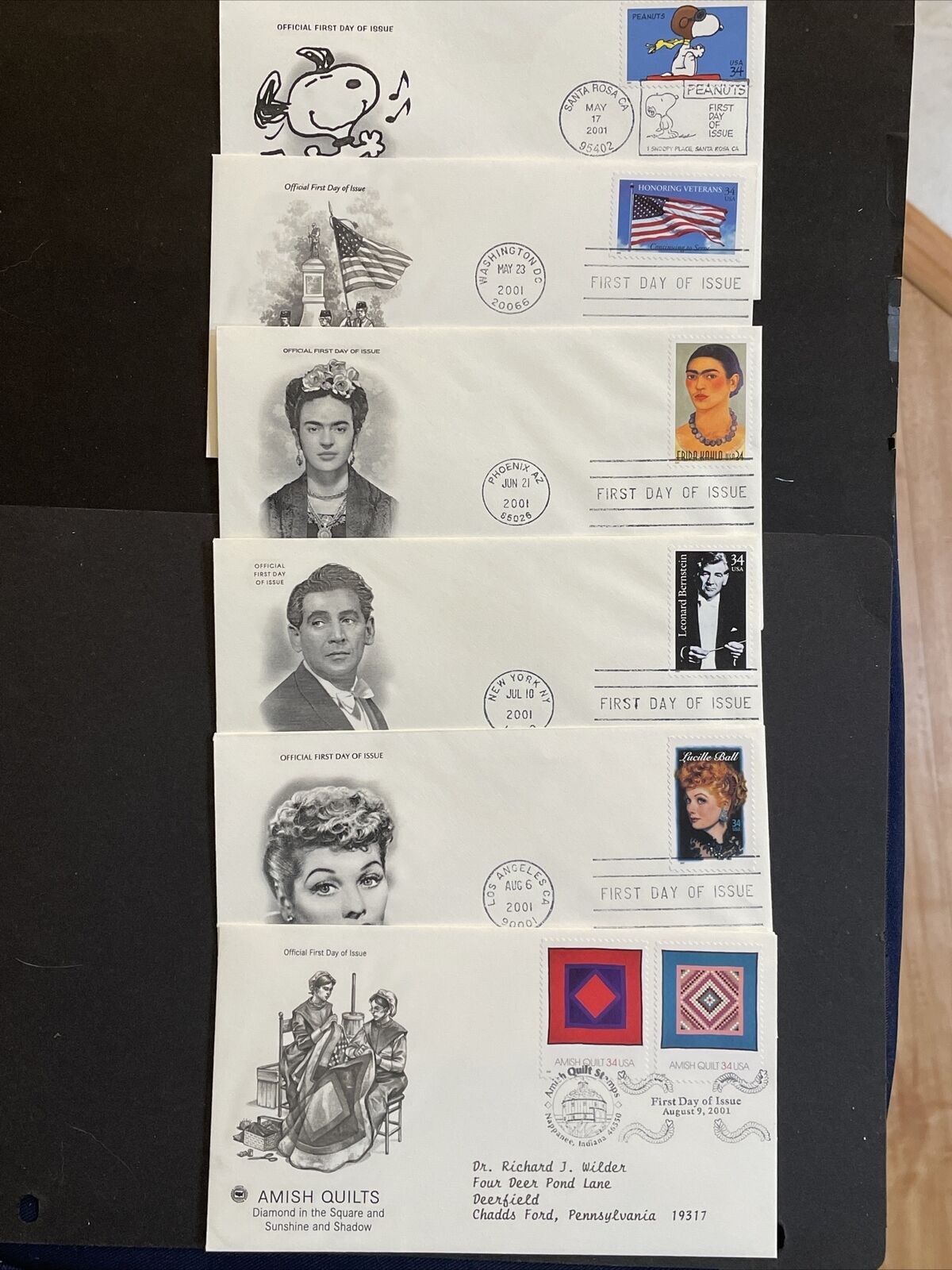 24 Different US FDCs from 2001 with Postal Commemorative Society ...