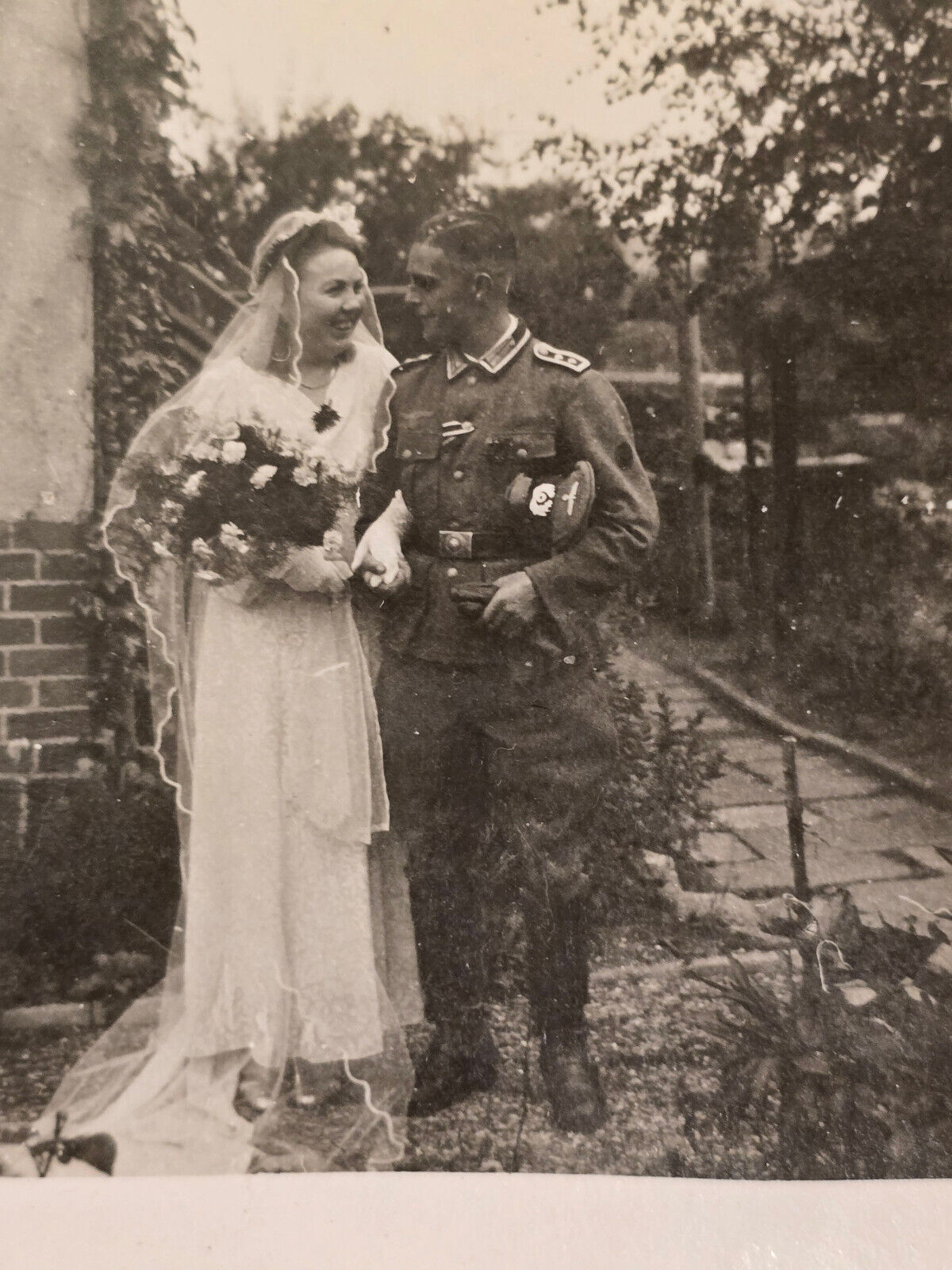 WEHRMACHT OFFICER w BRIDE MILITARY WEDDING PHOTO WW2 WWII German ...