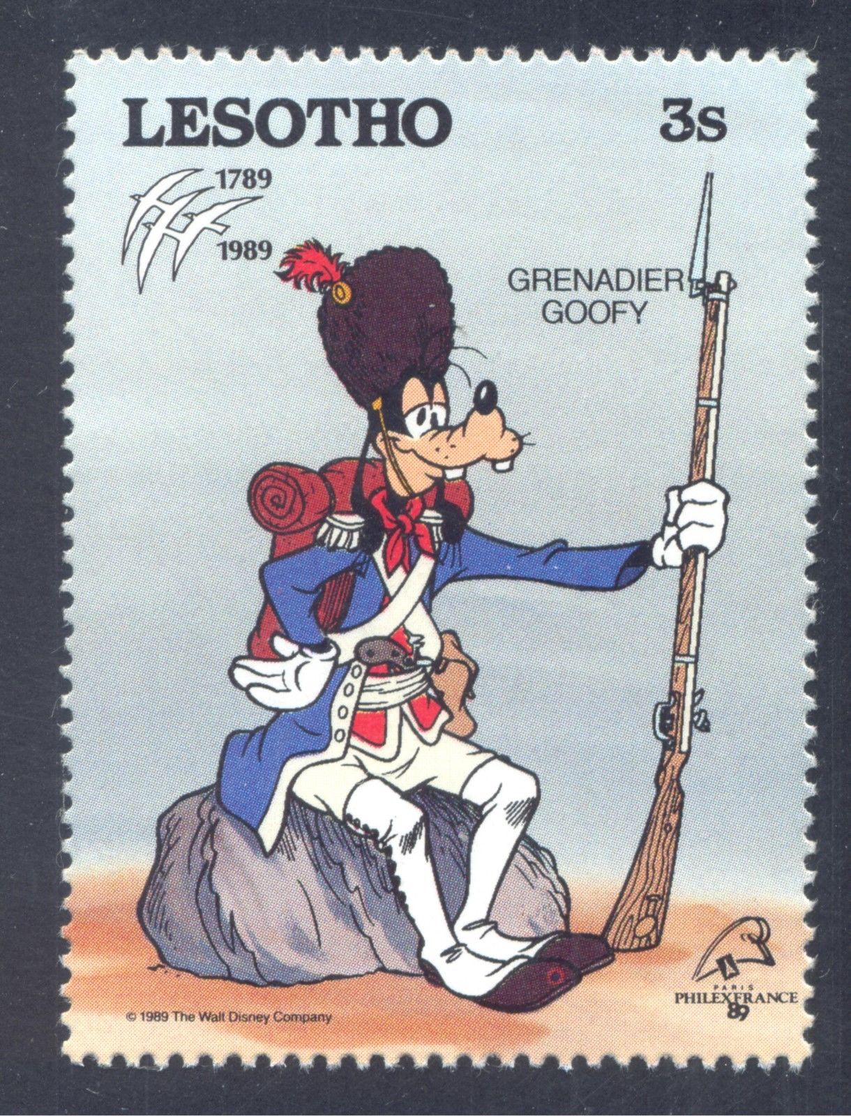 Disney: Goofy in French Military Uniform, 1989 Lesotho, Scott #712 ...