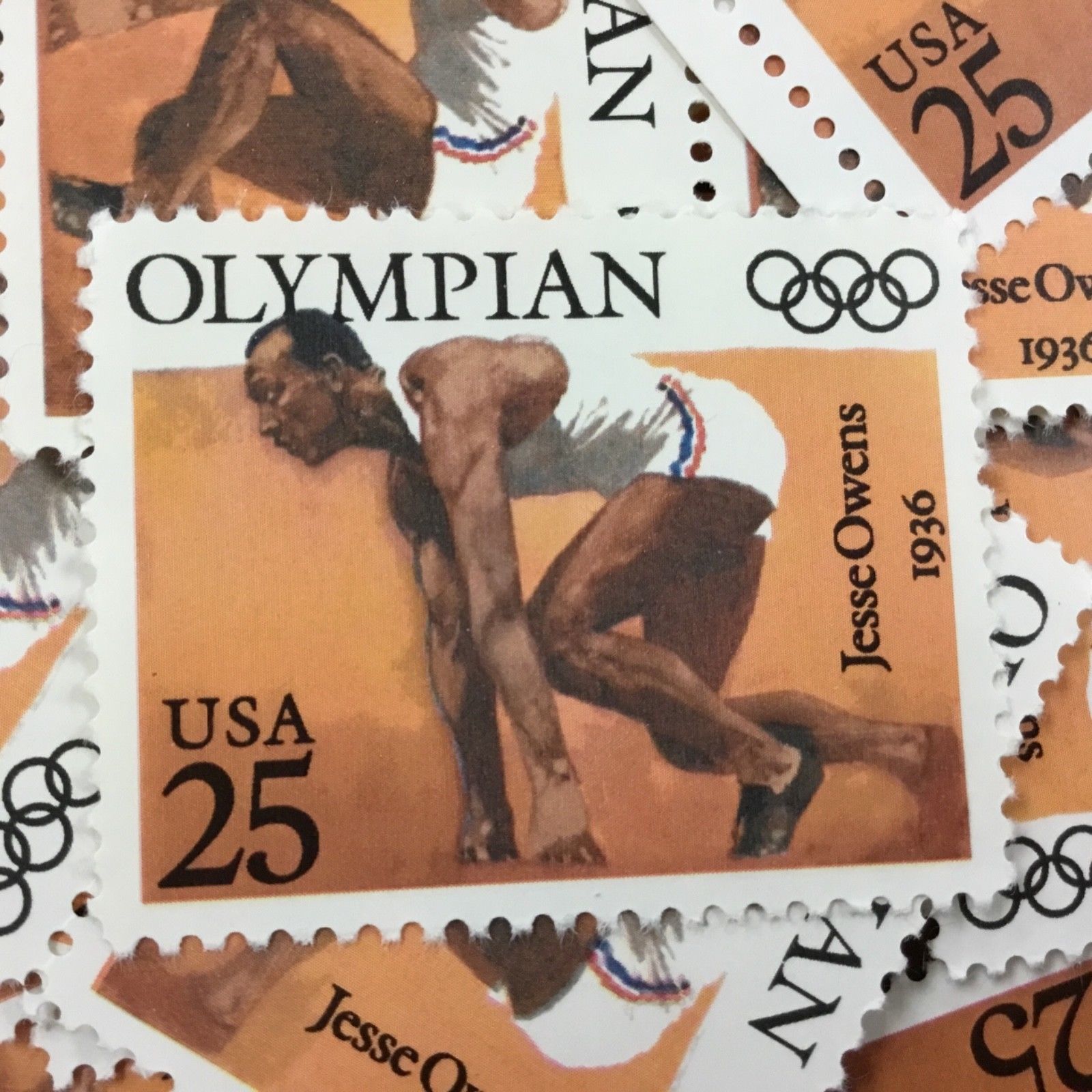 2496 Jesse Owens 1936 Olympic Gold Medalist 100 mint 25c Black Heritage ...